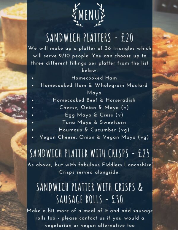 Gathering Menus - The Village Stores, Hartington